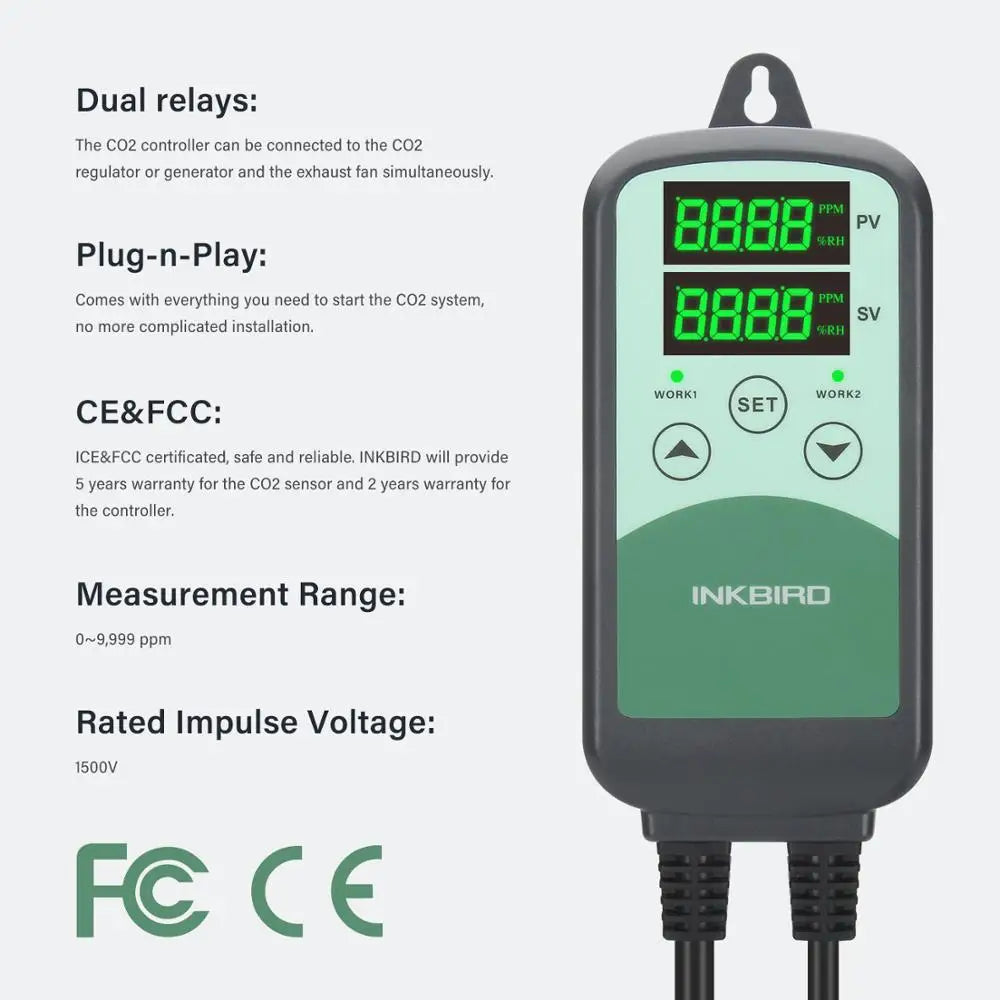 ICC-500T S01 Programmable CO2 Temperature Controller with NDIR Sensor ...