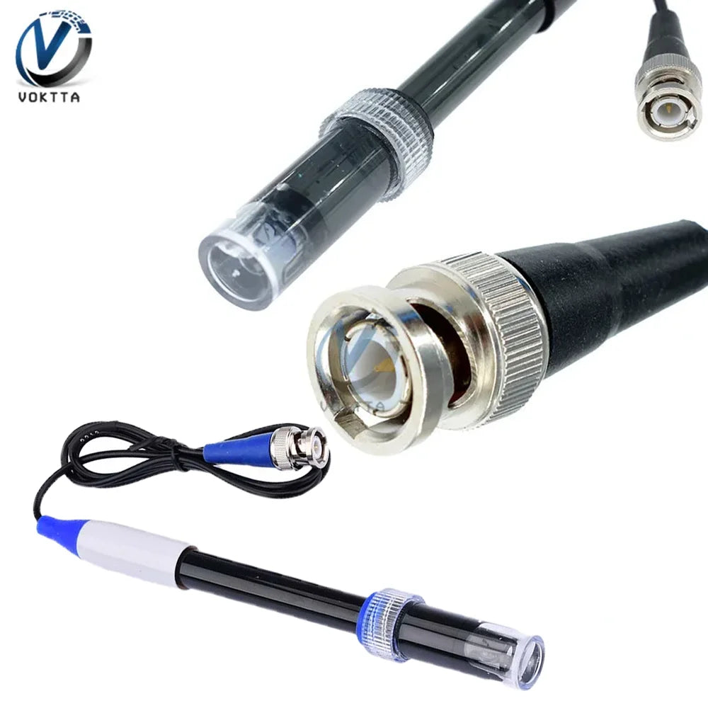 pH Electrode Probe with BNC Connector | Hydroponic & Aquarium pH Sensor ...