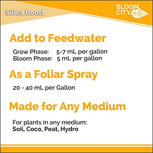 Liquid Silica Boost Fertilizer and Supplement by Bloom City, 1/2 Pint ...