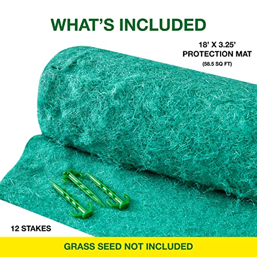 Scotts Grass Seed Protection Mat with 12 Stakes, Biodegradable Erosion ...